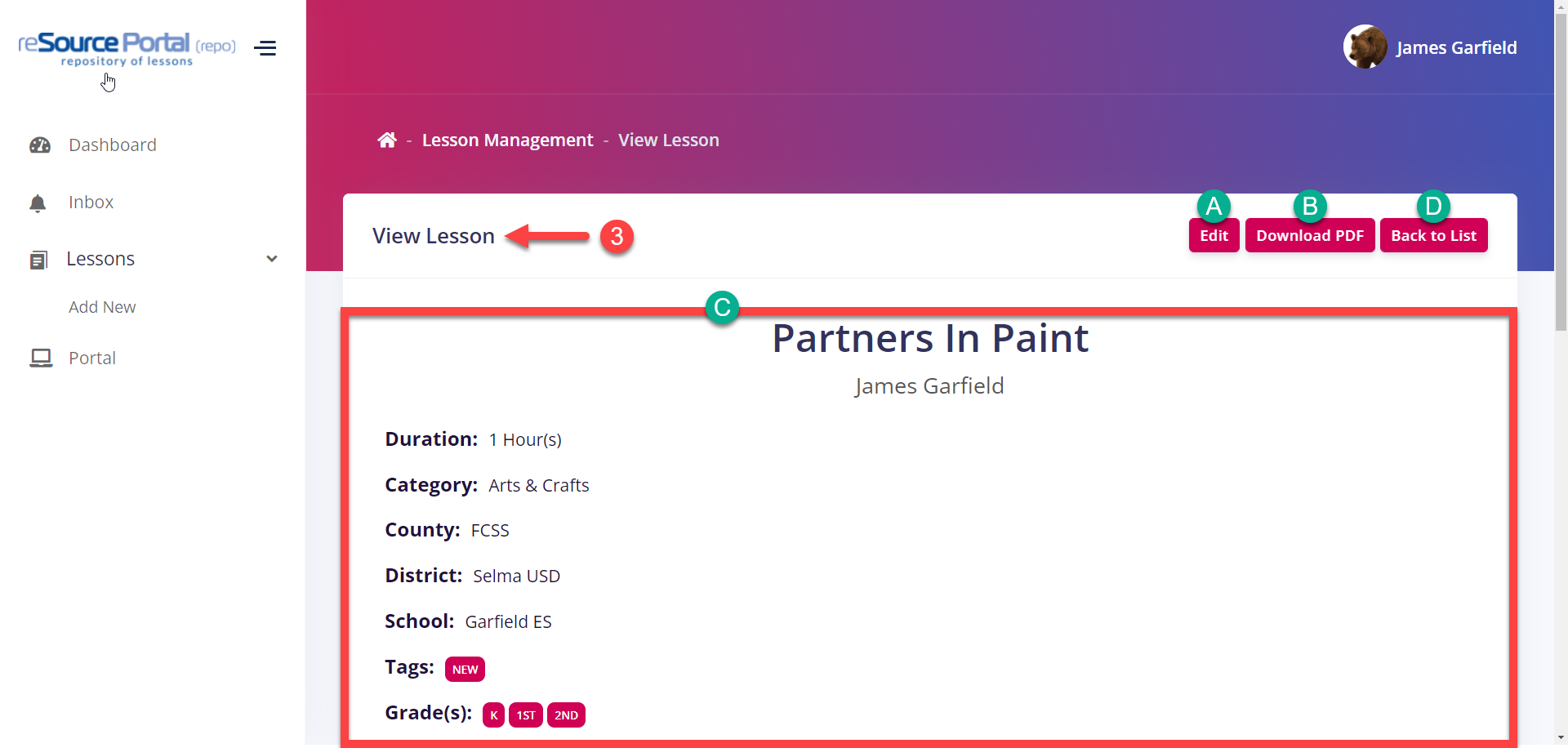 Viewing Lesson Plans - reSource Portal! (rePo!)